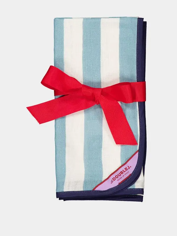 La DoubleJ Sky Linen Napkins Set - Blue