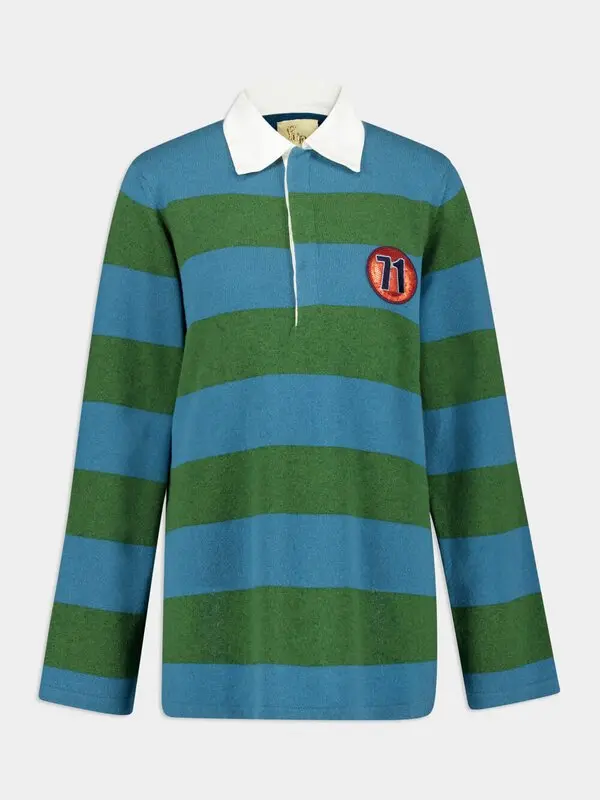 PAULA Stripped Cashmere Polo Shirt