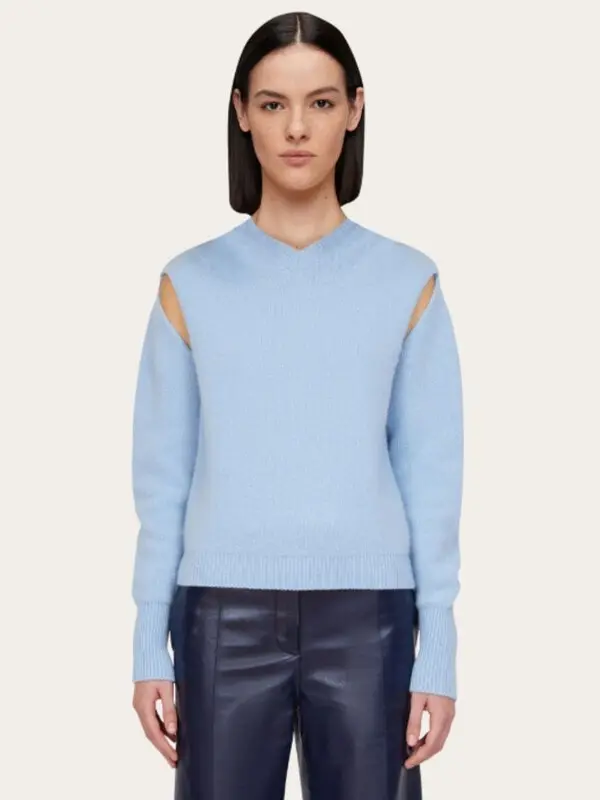 FERRAGAMO Layered Cashmere Sweater - Blue