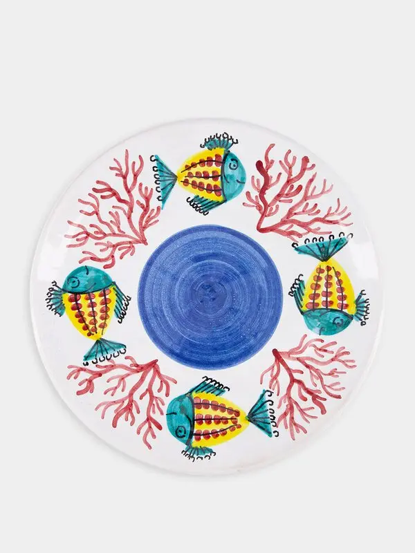 LES-OTTOMANS Sicily Handpainted Dinner Plate - Blue