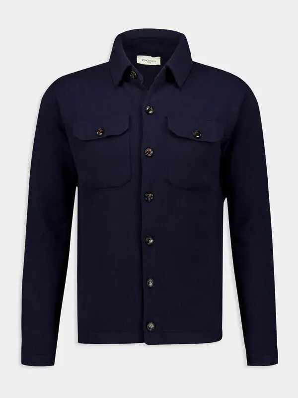 PIACENZA CASHMERE 1733 Navy Cashmere Shirt Jacket