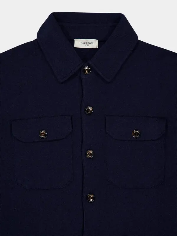 PIACENZA CASHMERE 1733 Navy Cashmere Shirt Jacket