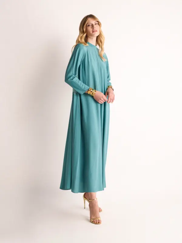 PAULA Myiama Brittany Silk Midi Dress - Blue