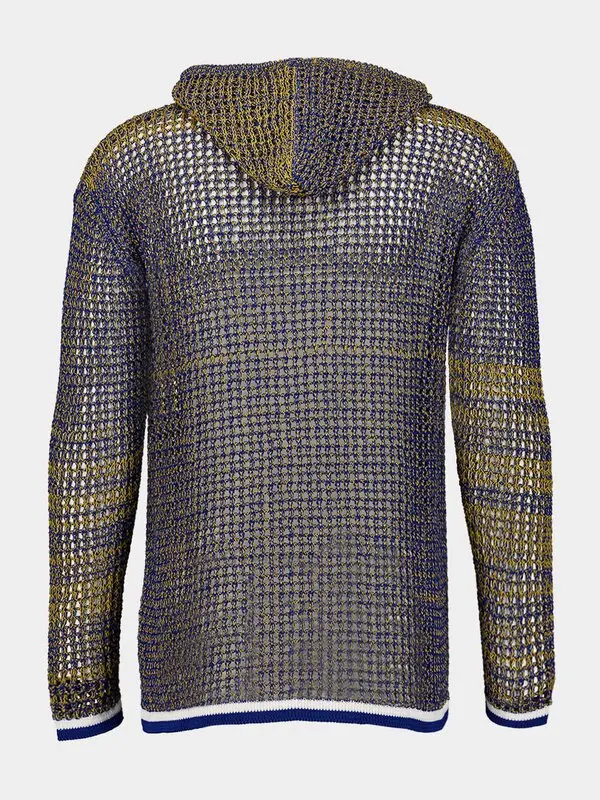 Marni Two-tone Striped Hooded Sweatshirt - Blue