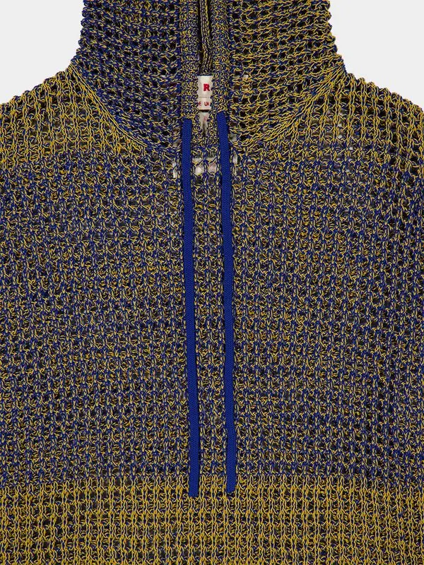 Marni Two-tone Striped Hooded Sweatshirt - Blue