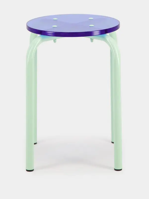 LAURENT BADIER Acrylic Glass And Steel Stool - Blue