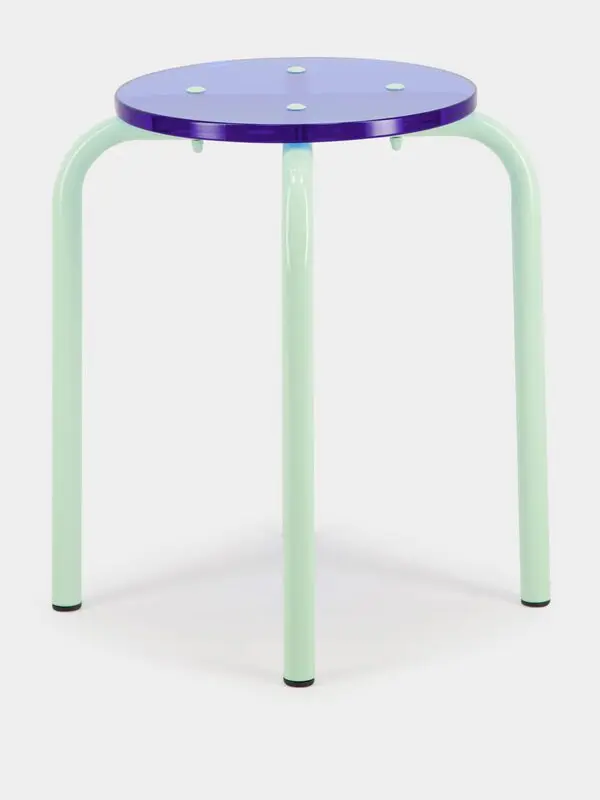 LAURENT BADIER Acrylic Glass And Steel Stool