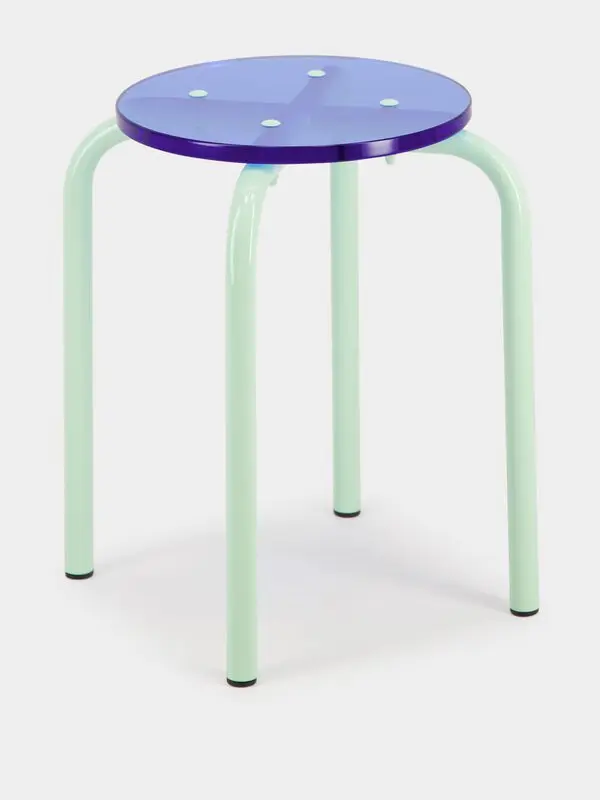 LAURENT BADIER Acrylic Glass And Steel Stool