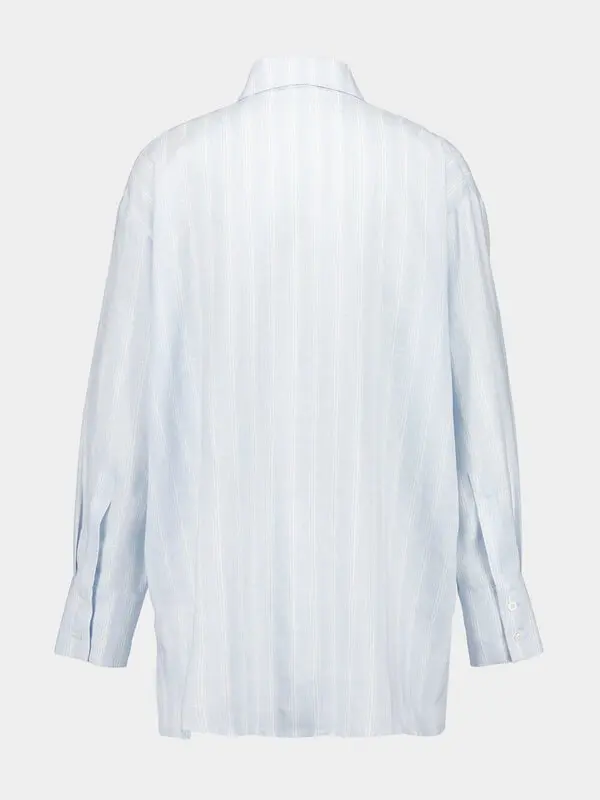 PAULA Isoetes Linen Striped Shirt With Embroidery