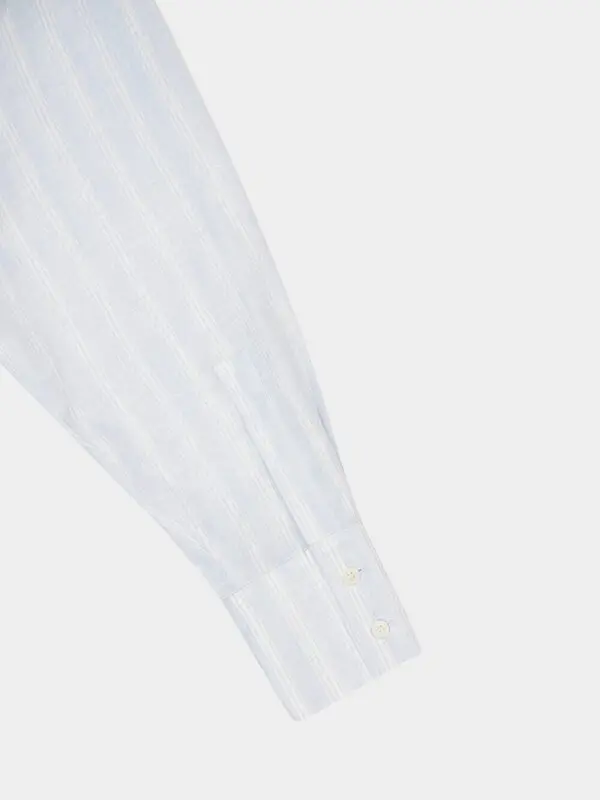 PAULA Isoetes Linen Striped Shirt With Embroidery