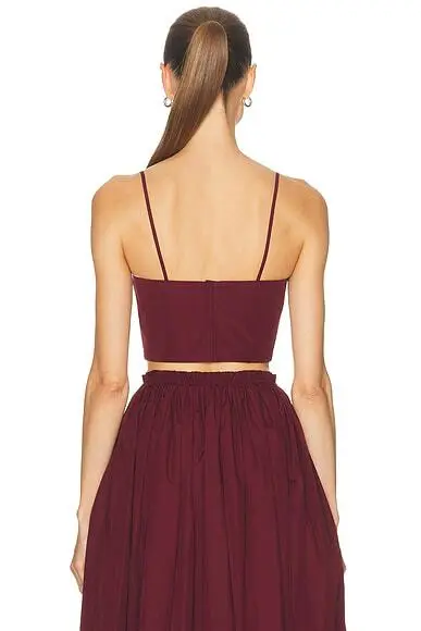 Gabriela Hearst Nadir Cropped Top - Bordeaux