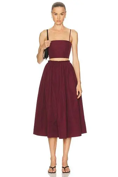 Gabriela Hearst Nadir Cropped Top - Bordeaux
