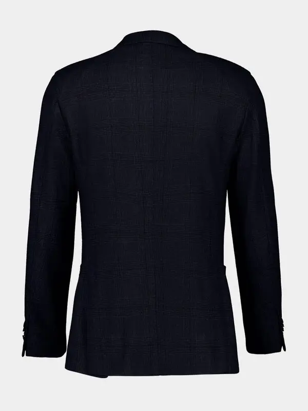 Boglioli Classic Fit Navy Cotton Blazer - Blue