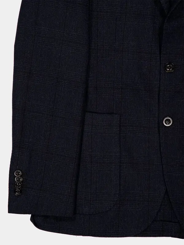 Boglioli Classic Fit Navy Cotton Blazer - Blue
