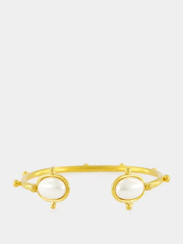 Sylvia Toledano Holis And Pearl Open Bracelet - Gold