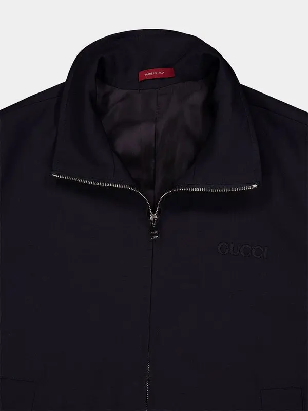 Gucci Embroidered Wool Twill Jacket