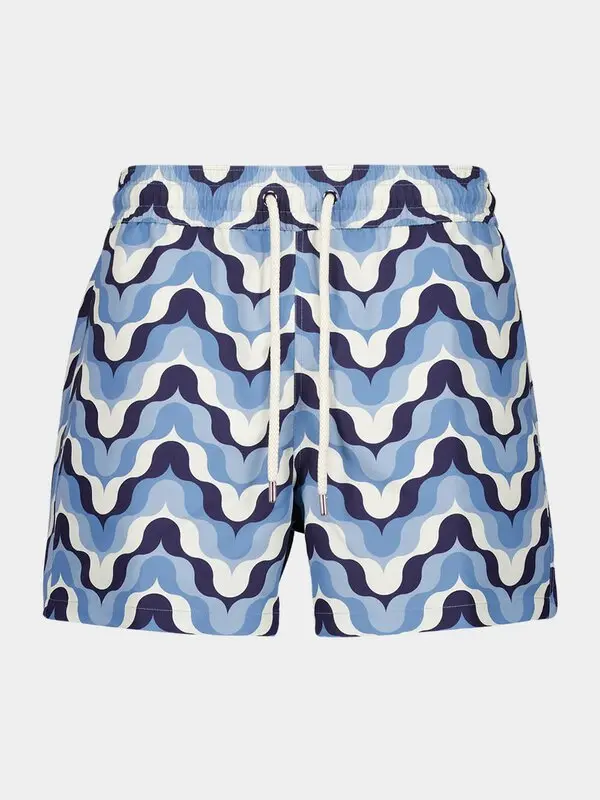 Frescobol Carioca Deserto Print Swim Shorts - Blue