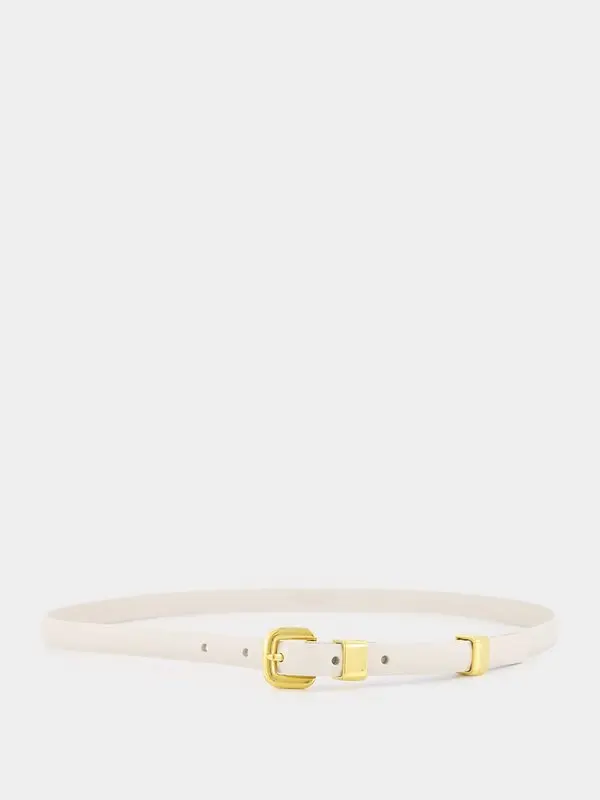 Altuzarra Skinny Calf Leather Belt - Cream