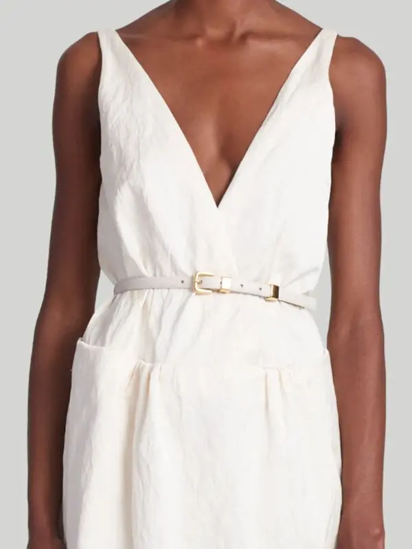 Altuzarra Skinny Calf Leather Belt - Cream