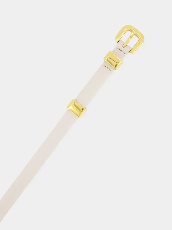 Altuzarra Skinny Calf Leather Belt - Cream