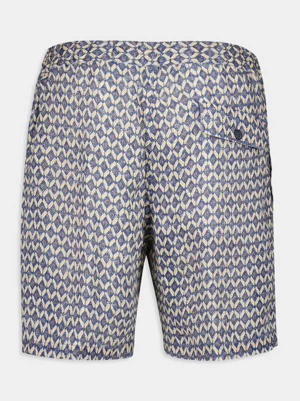 120% Lino Printed Linen Bermuda Shorts