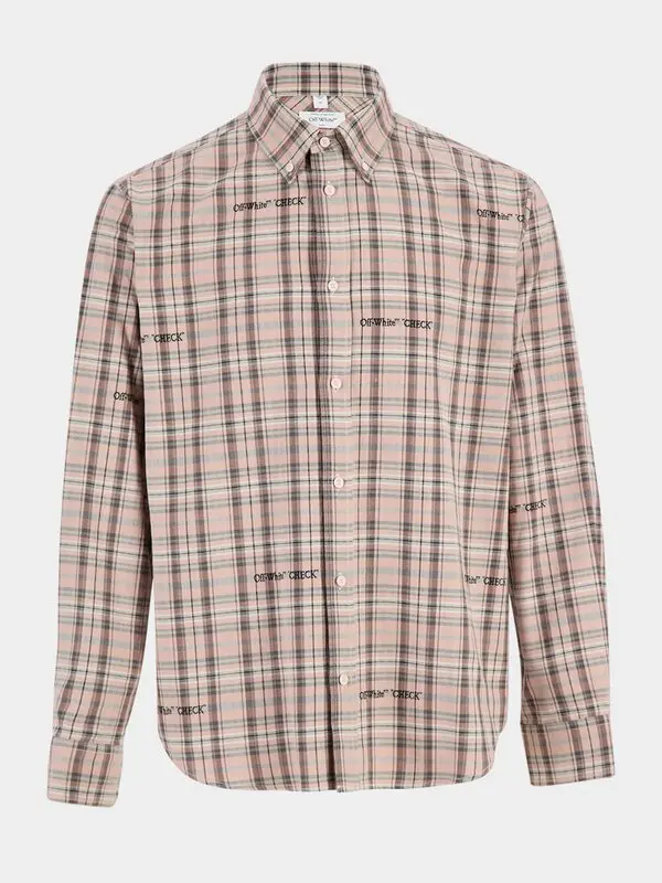 Off-White Mauve Morn Check Flannel Cotton Shirt - Purple