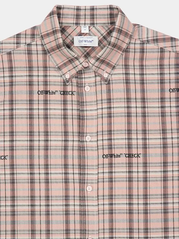Off-White Mauve Morn Check Flannel Cotton Shirt - Purple