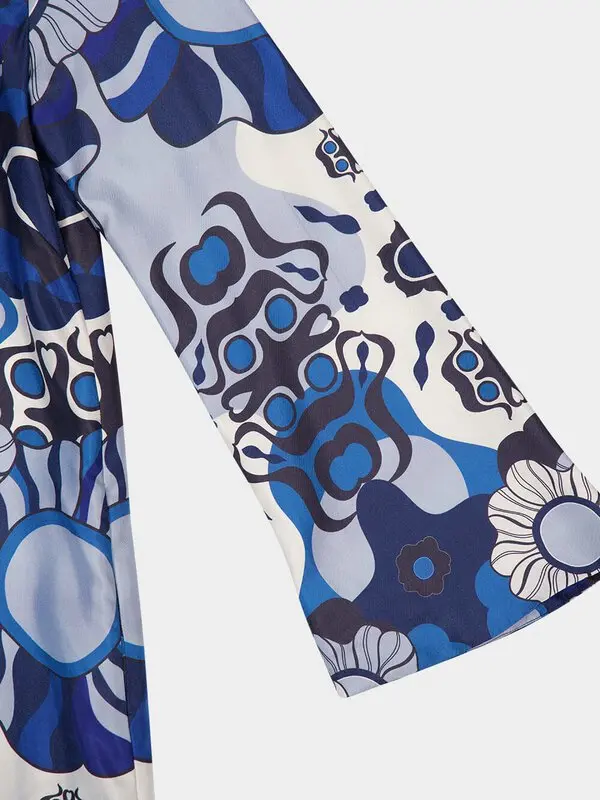 PAULA Shirley Flora Mix Printed Silk Twill A-line Dress