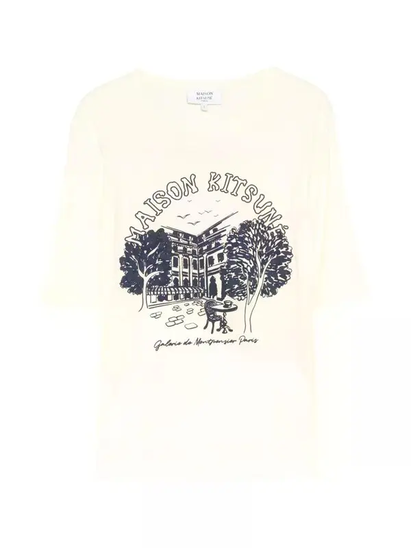 Maison Kitsuné Graphic Print T-shirt - Yellow