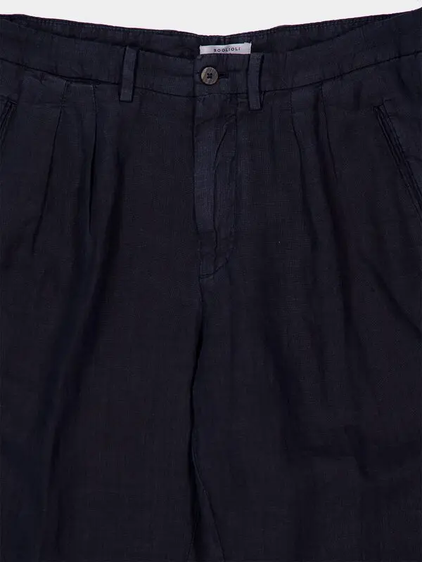 Boglioli Straight-fit Linen Trousers