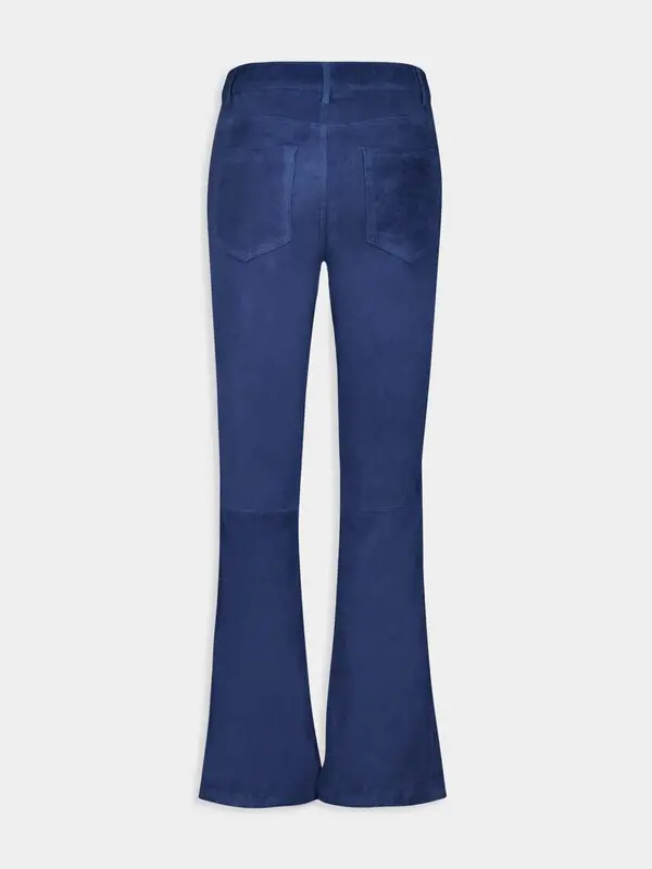 PAULA Zircon Estate Suede Flared Pants - Blue