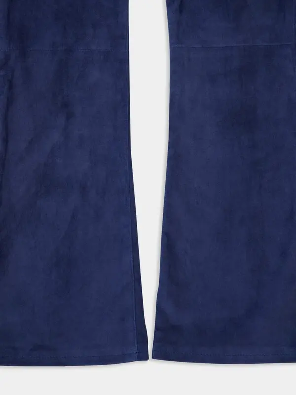 PAULA Zircon Estate Suede Flared Pants - Blue