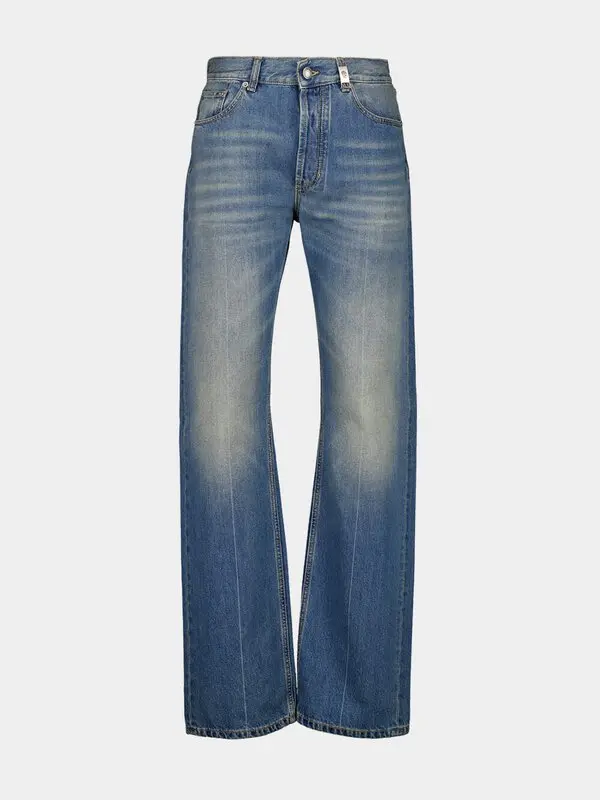 Alexander McQueen Washed Straight-leg Jeans - Blue