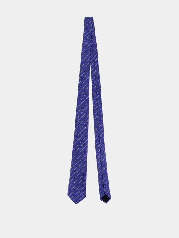 Gucci Horsebit Silk Jacquard Neck Tie - Blue