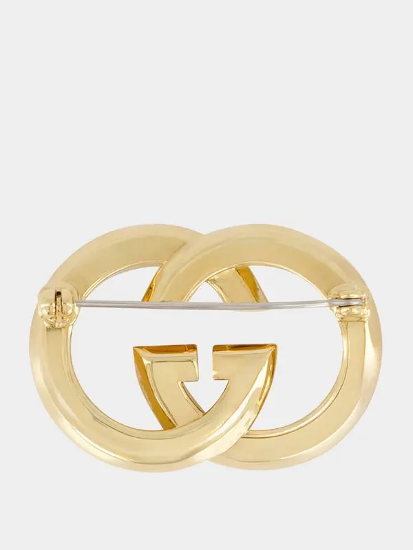 Gucci Interlocking G Crystal Brooch - Gold