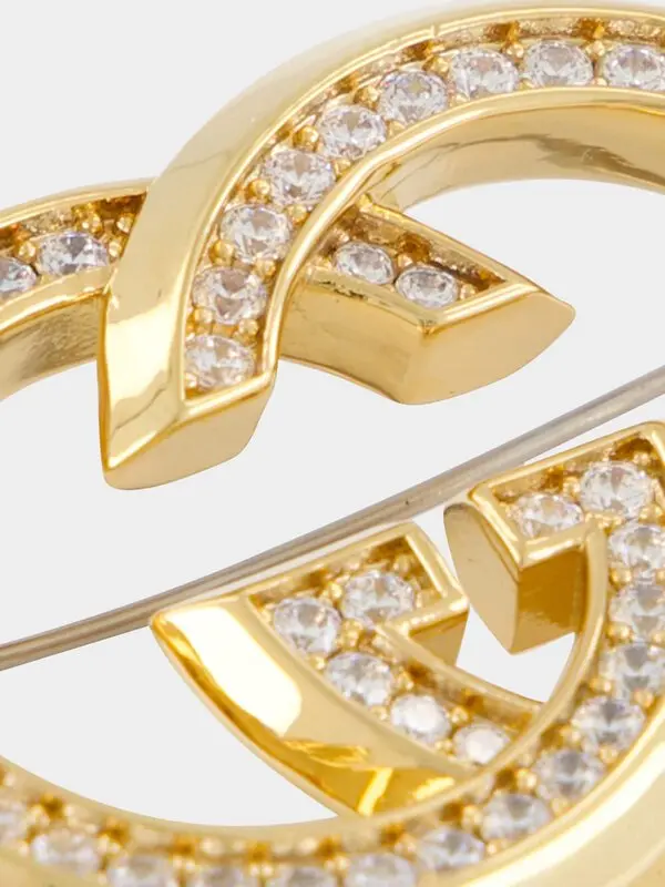 Gucci Interlocking G Crystal Brooch