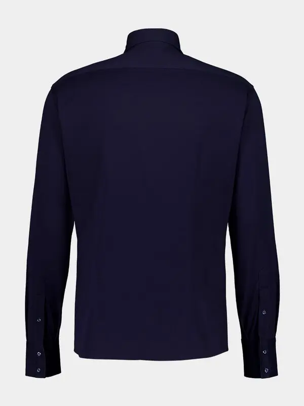 Brunello Cucinelli Navy Cotton Tailored Shirt - Blue
