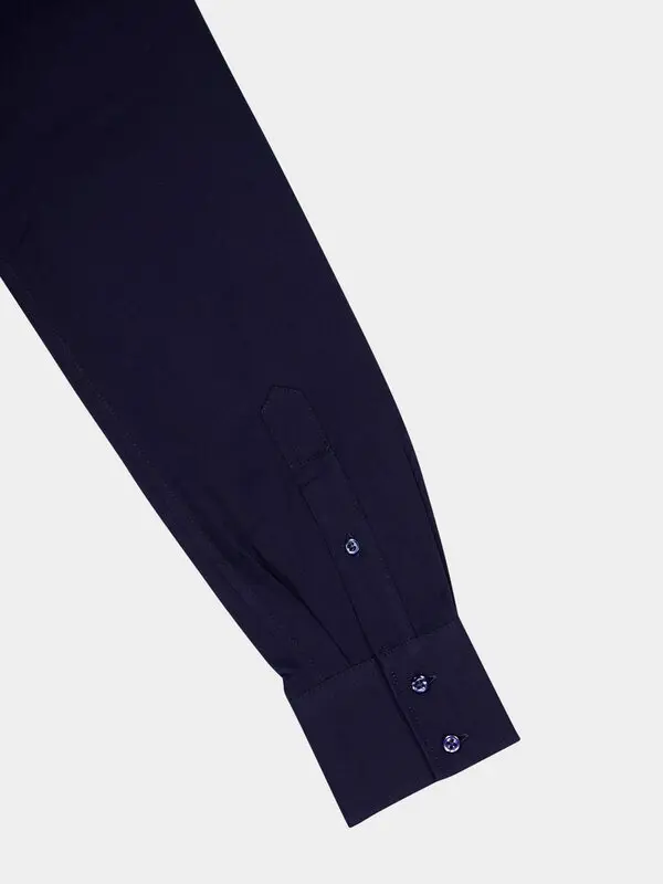 Brunello Cucinelli Navy Cotton Tailored Shirt - Blue