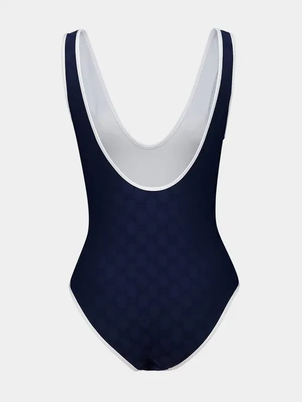 Gucci Gg Jacquard Jersey Swimsuit - Blue