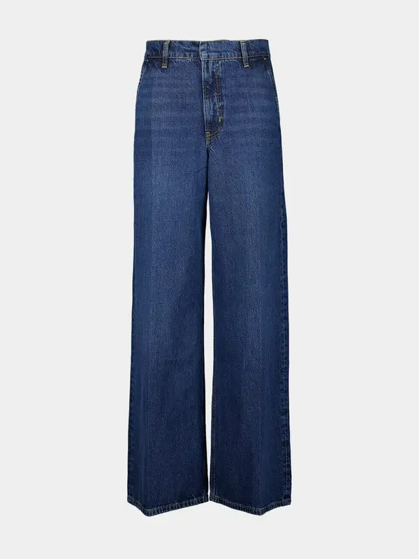 FRAME High-waisted Wide-leg Jeans - Blue