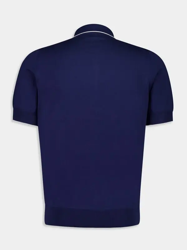 Brunello Cucinelli Deep Short-sleeve Polo Sweater