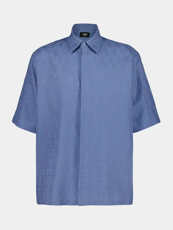 Fendi Light Ff Jacquard Linen Shirt - Blue