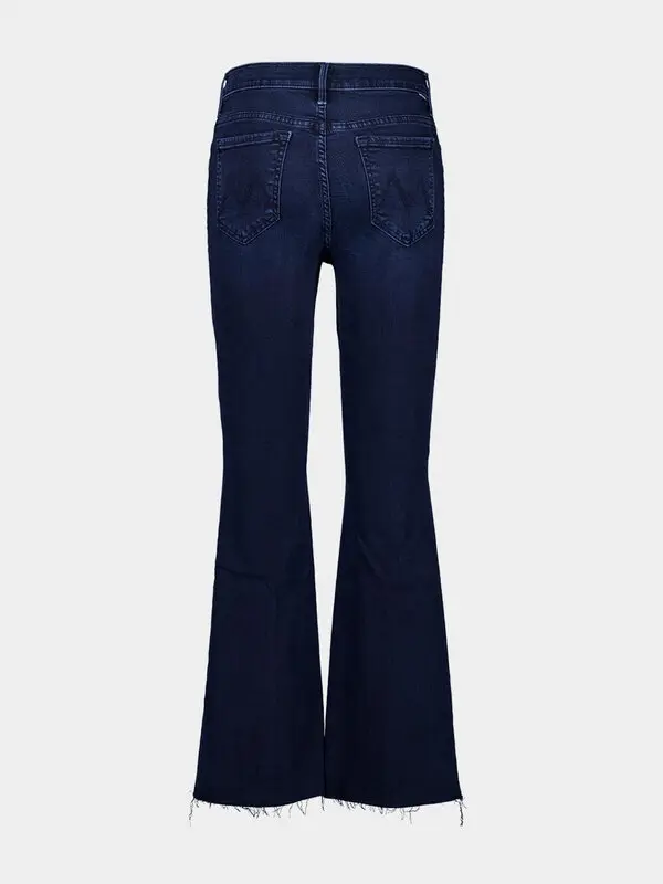 MOTHER The Lil Weekender Fray Petite Flare Jeans - Blue