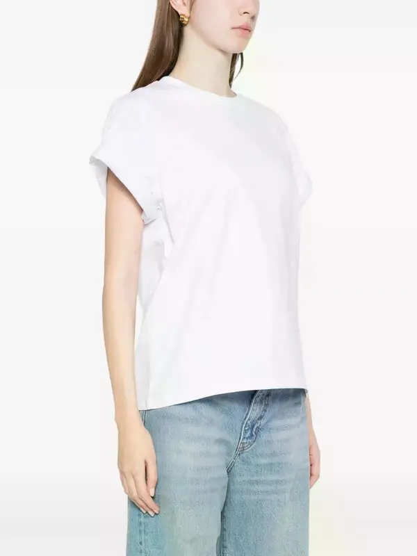 Victoria Beckham Cuffed Sleeve T-shirt - White