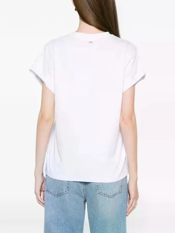 Victoria Beckham Cuffed Sleeve T-shirt - White