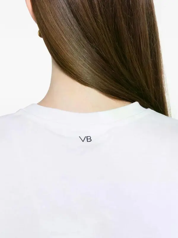 Victoria Beckham Cuffed Sleeve T-shirt - White