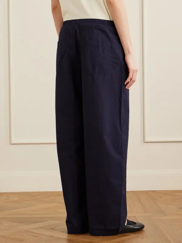 LESET Kyoto Cotton Straight-leg Pants - Black