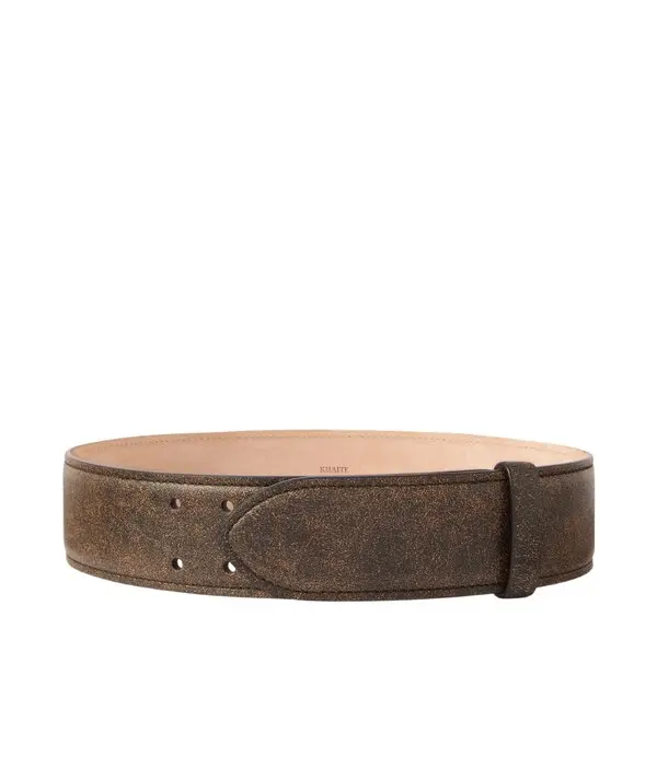 Khaite Theo Textured-leather Belt - Brown