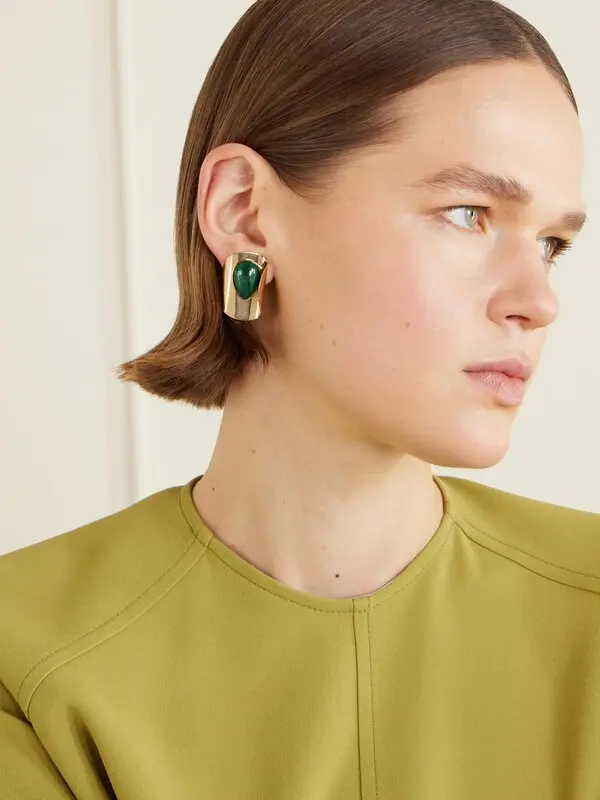 JENNIFER BEHR Keziah Malachite Earrings - Green
