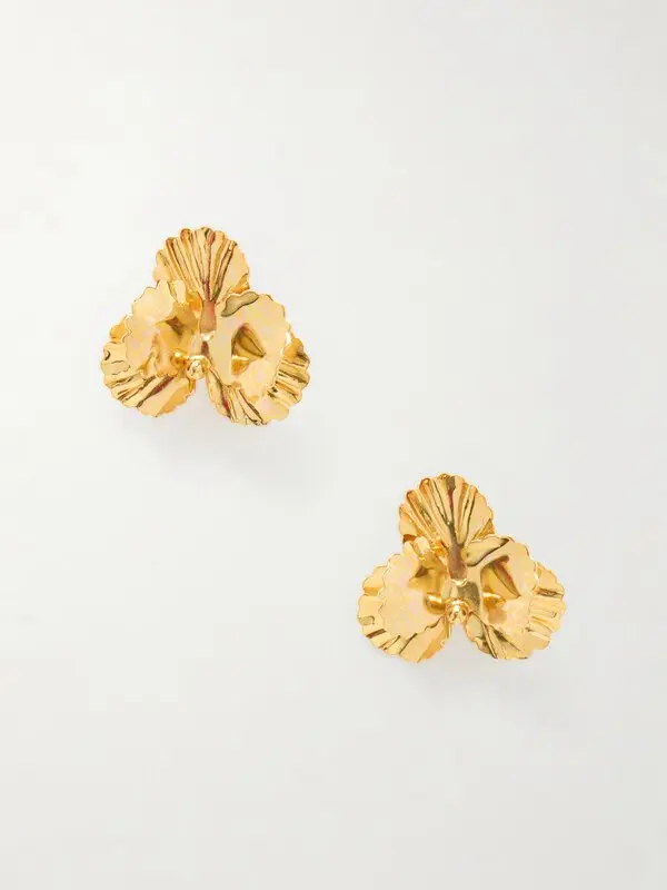JENNIFER BEHR Tone Pansy Earrings - Gold